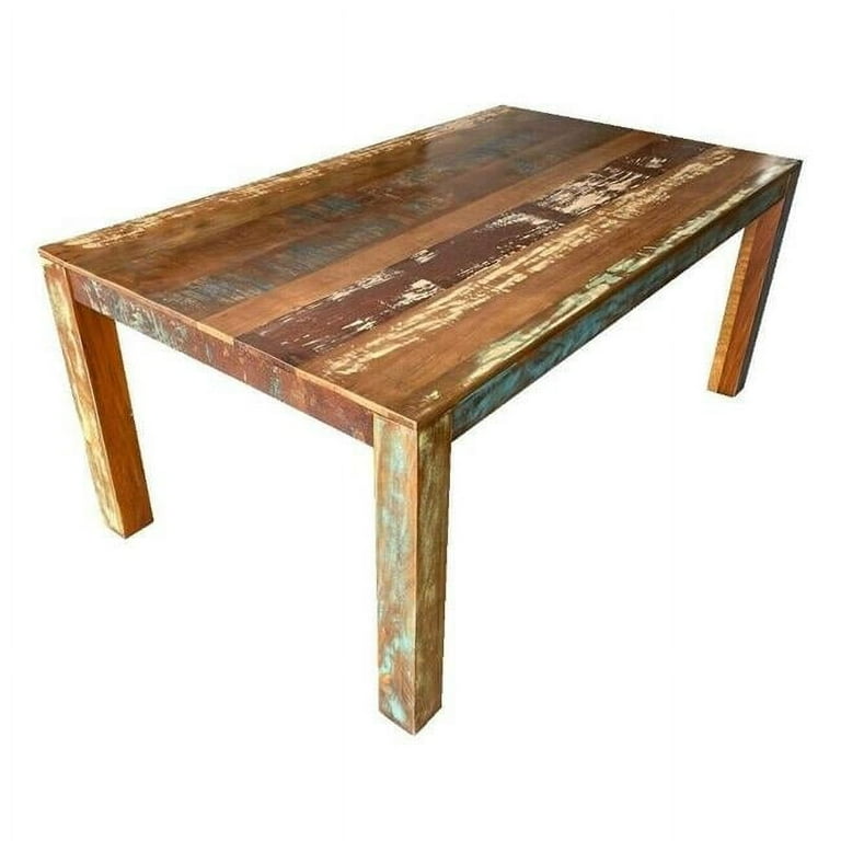 Trinidad Solid Reclaimed Wood Rectangular Dining Table in Multi Color
