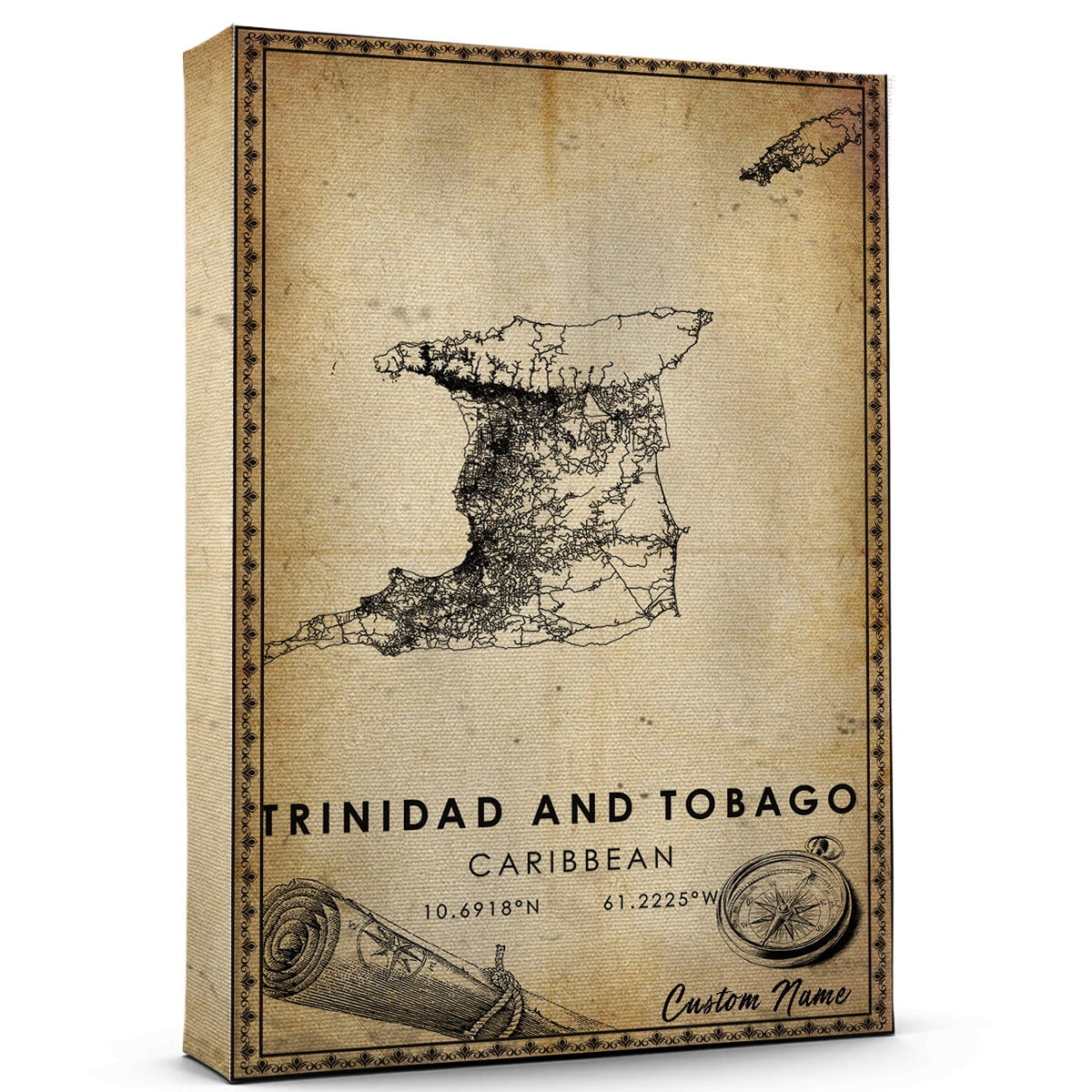 Trinidad and Tobago Map Poster, Caribbean Map Art Poster, Canvas ...