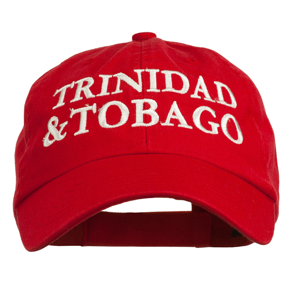 Trinidad and Tobago Embroidered Pet Spun Washed Cap - Red OSFM ...