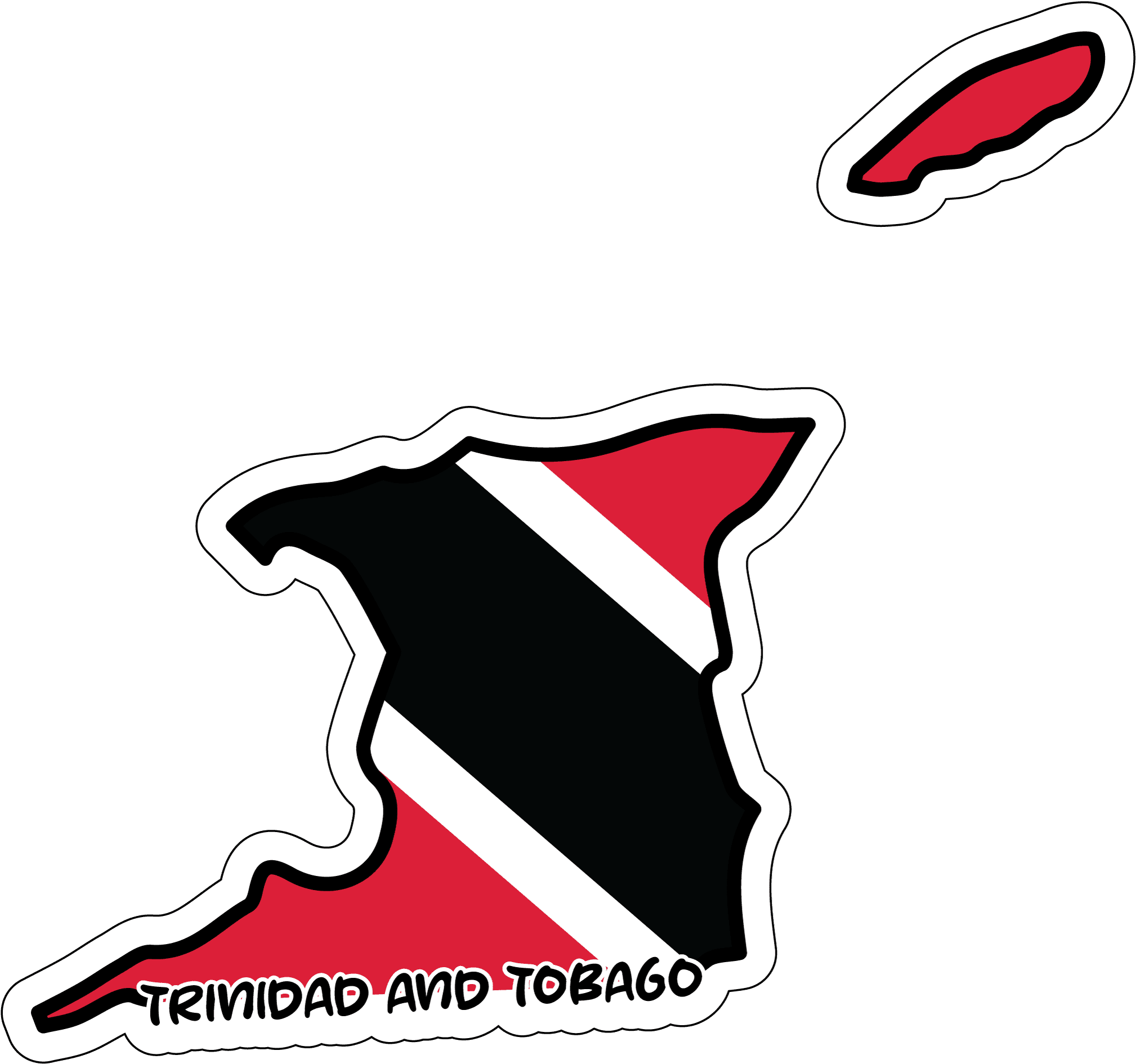 Trinidad and Tobago Map Flag Sticker Decal / Together We Aspire ...