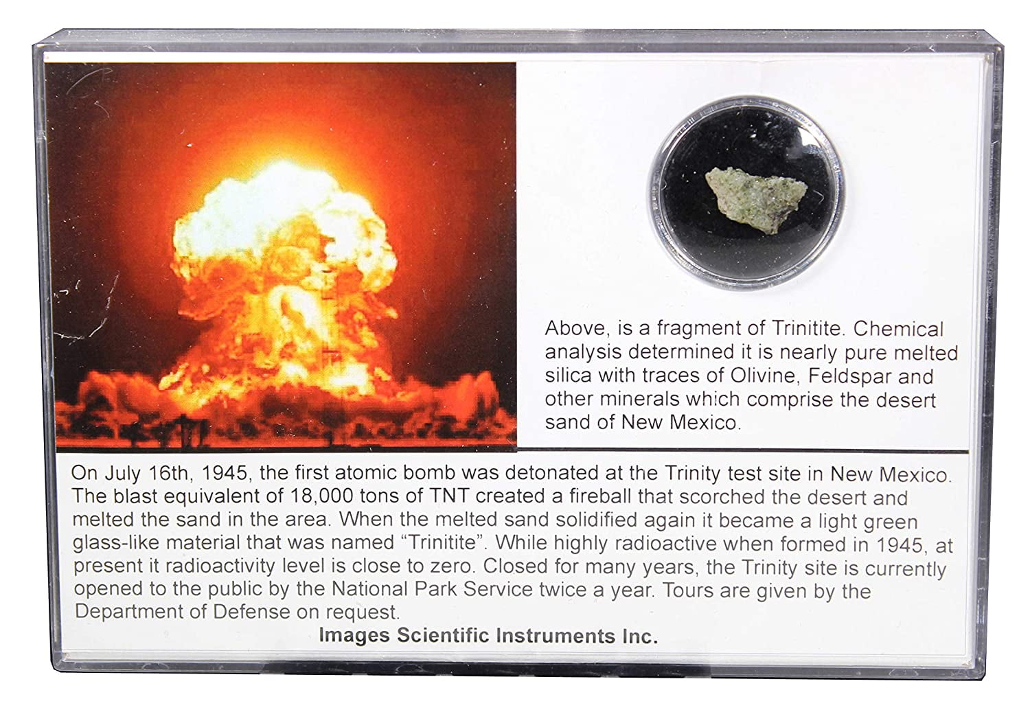 Trinitite Specimen in a 4" x 6" Frame - Walmart.com
