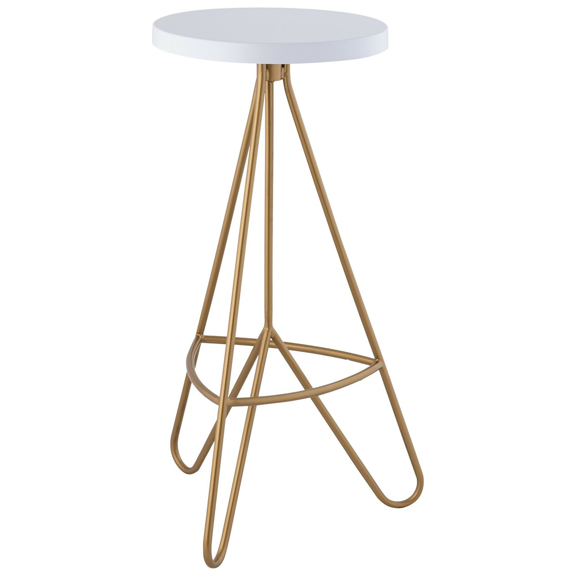 Trinity 30" Modern Industiral Iron Tripod Backless Bar Stool, White ...