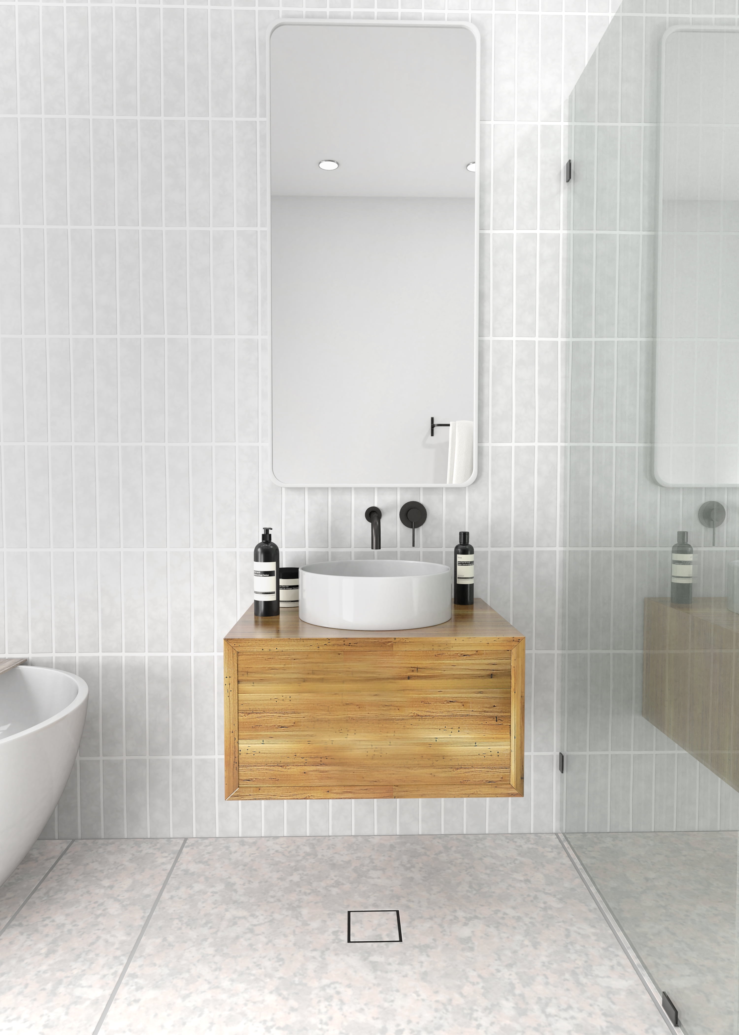Trinity 48 in. x 22 in. Square Radius Mirror - Walmart.com