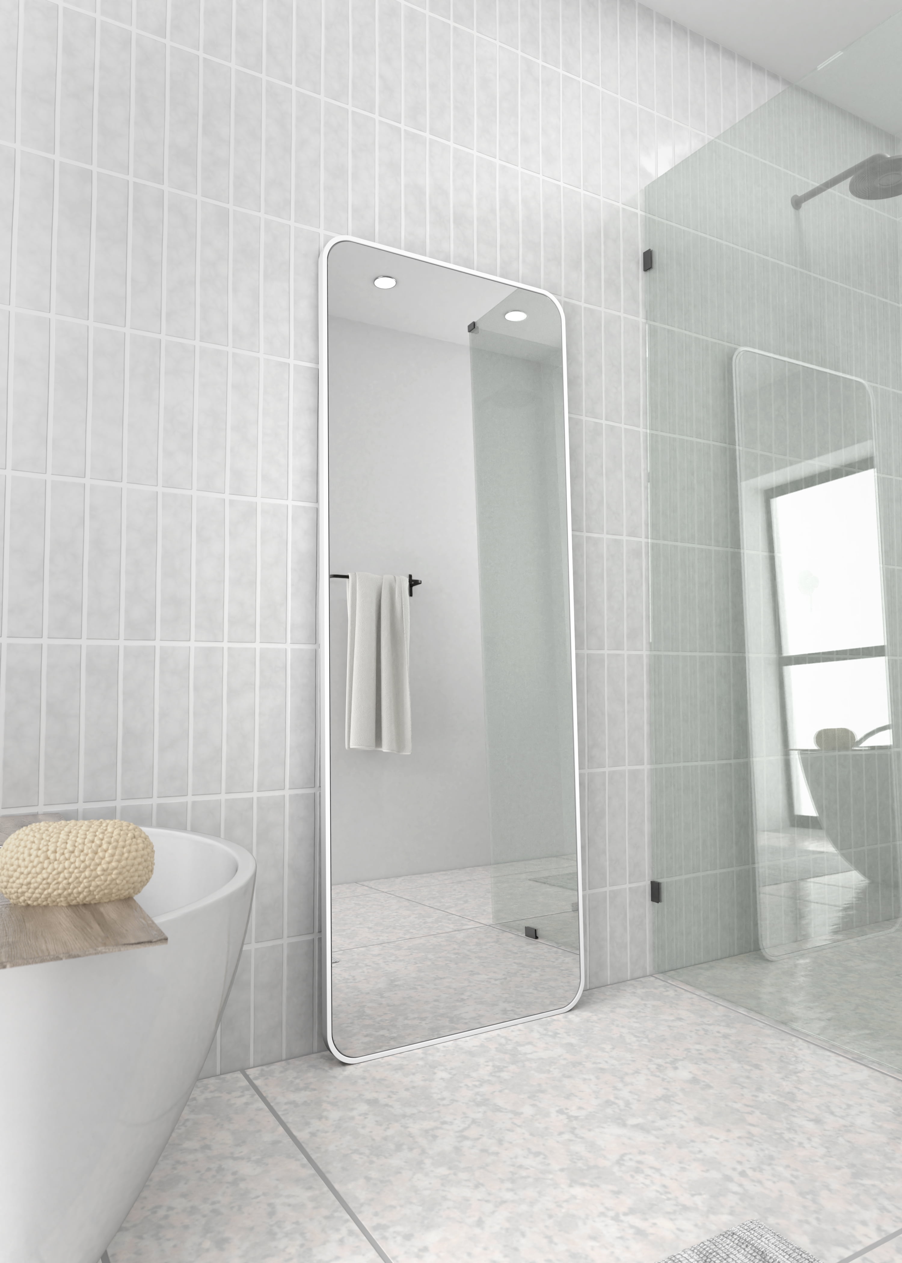 Trinity 67 in. x 24 in. Square Radius Mirror - Walmart.com