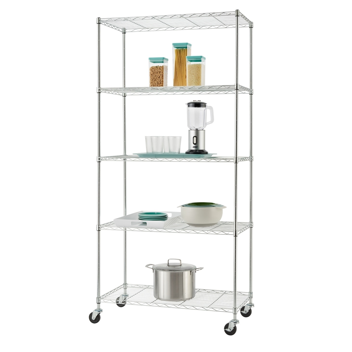 Work Choice 5-Tier Commercial Wire Shelving Rack, Zinc - Walmart.com