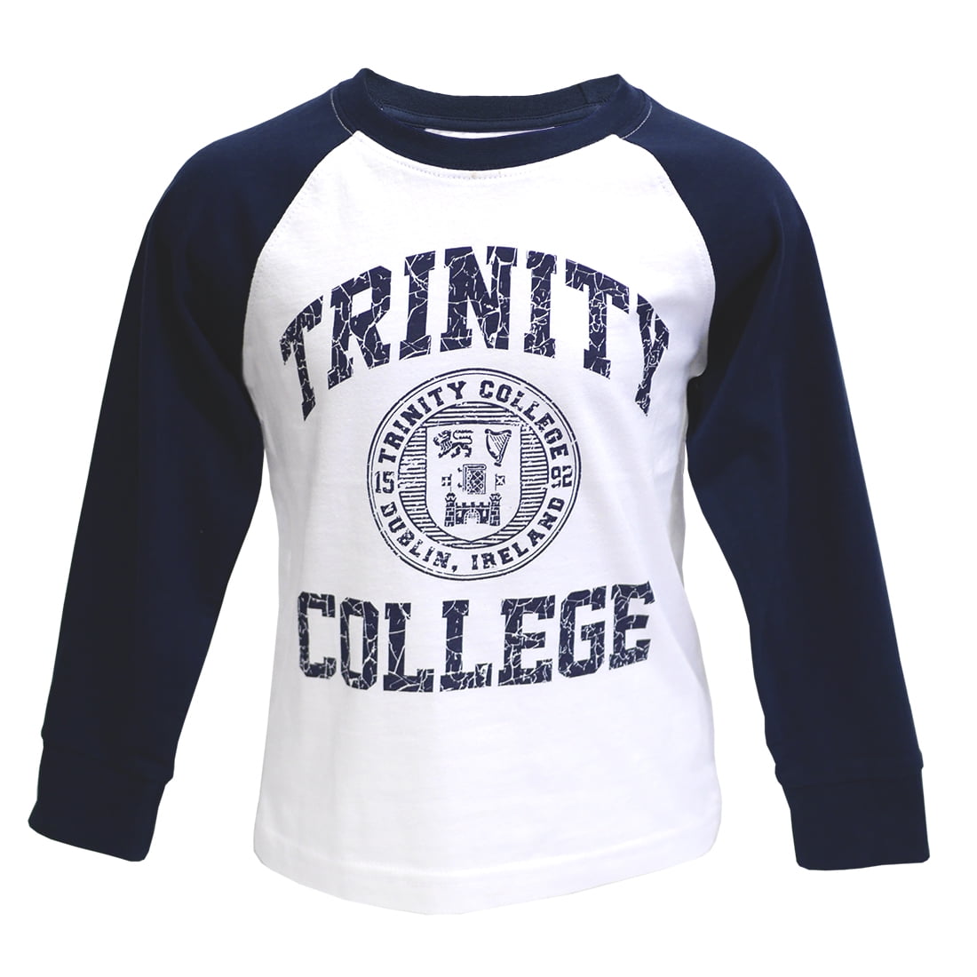 Trinity College White/Navy Trinity College Seal Long Sleeve Top ...