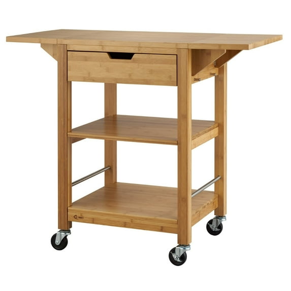 Trinity EcoStorage® Kitchen Cart w/ Drop Leaves, Bamboo - Walmart.com