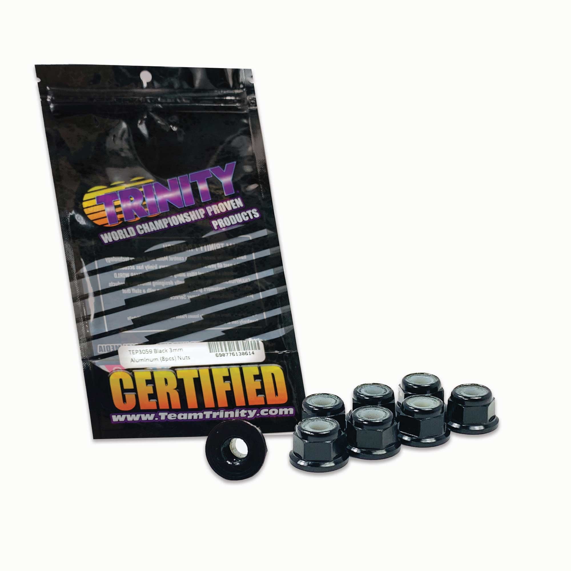 Trinity/Epic 3mm Aluminum Flanged Locknuts Black 8 TEP3059 - Walmart.com