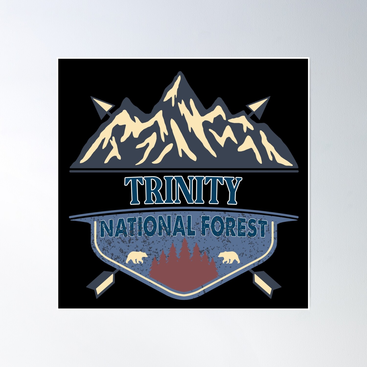 Trinity National Forest Poster Wall Art, Modern Wall Decor, 24x24 ...