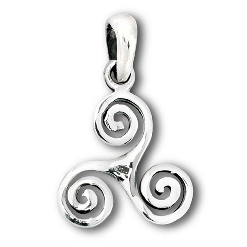 Trinity Triskelion Pendant .925 Sterling Silver Spiral Trinacria Triple ...