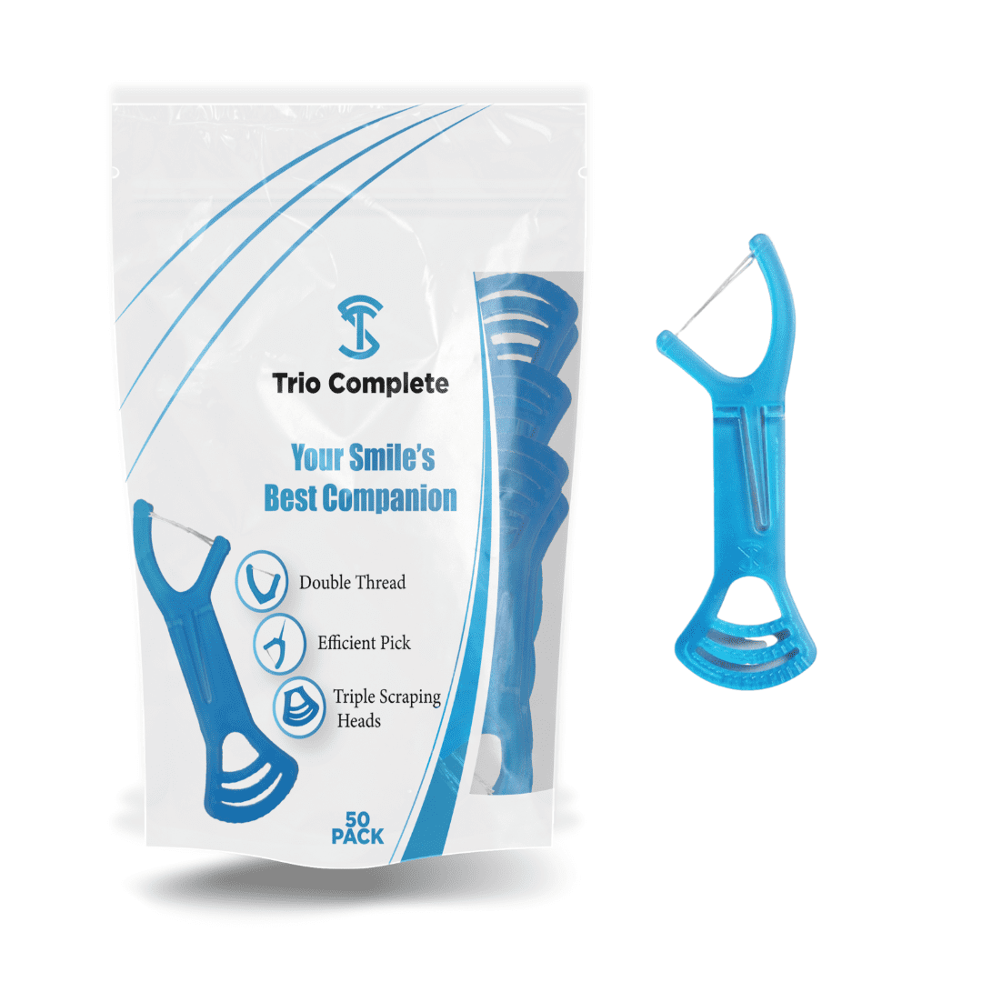 Trio Complete Dental Care: Floss, Pick, and Tongue Scraper Set - Your ...