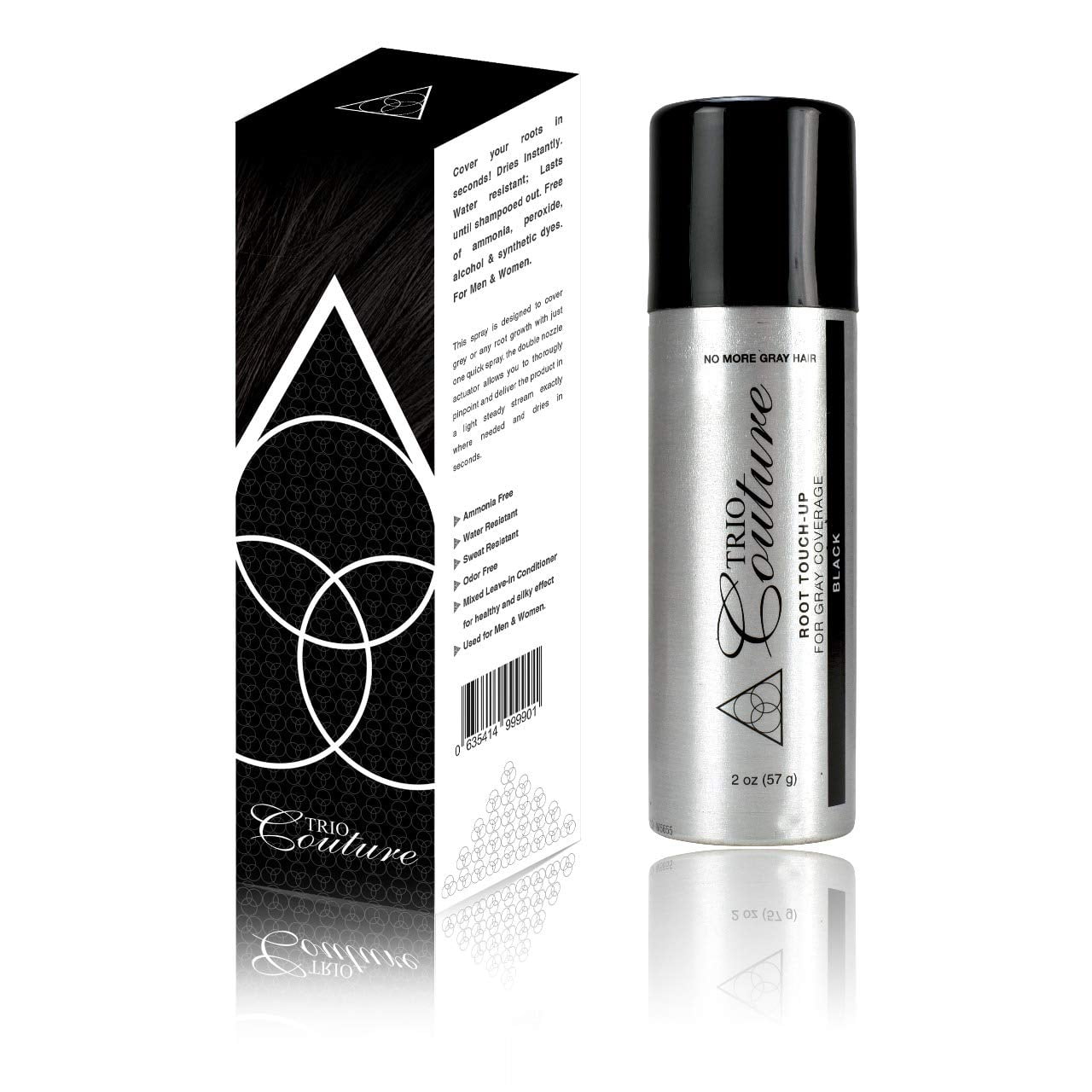 Trio Couture Root Touch Up Black For Gray Coverage 2 oz - Walmart.com