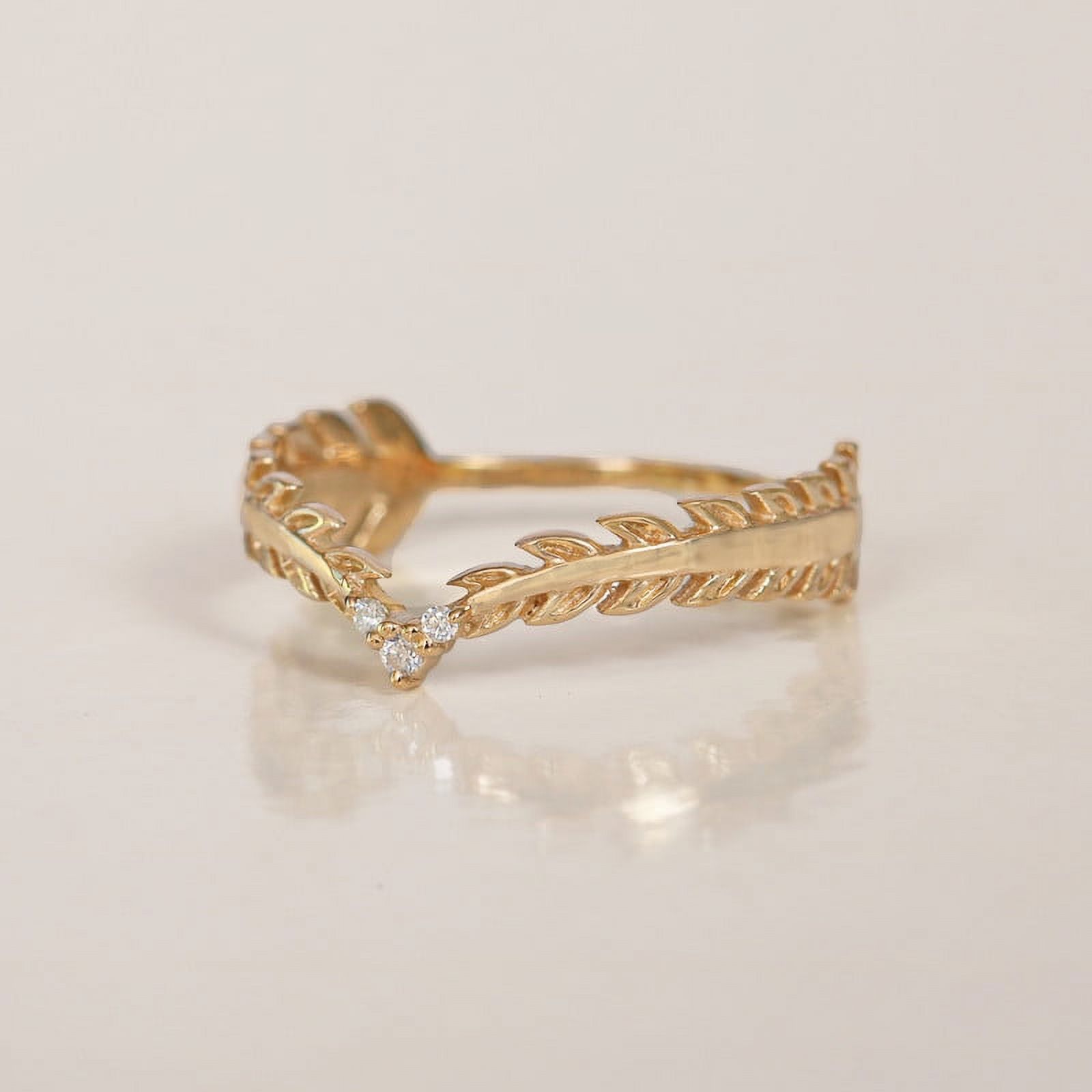Trio Diamond Leaf Band Ring, 925 Sterling Silver Ring, Unique Art Deco ...