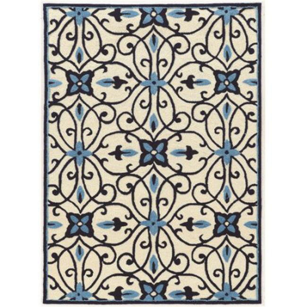 Trio Gazebo Hand Tufted Rug - Blue & Cream - 8 x 10 ft. - Walmart.com