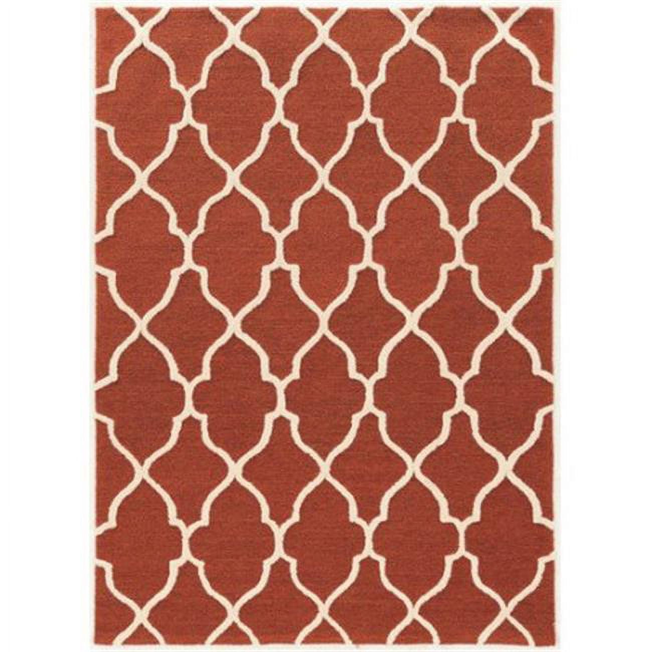 Trio Geo Hand Tufted Area Rug - Rust & Cream - 8 x 10 ft. - Walmart.com