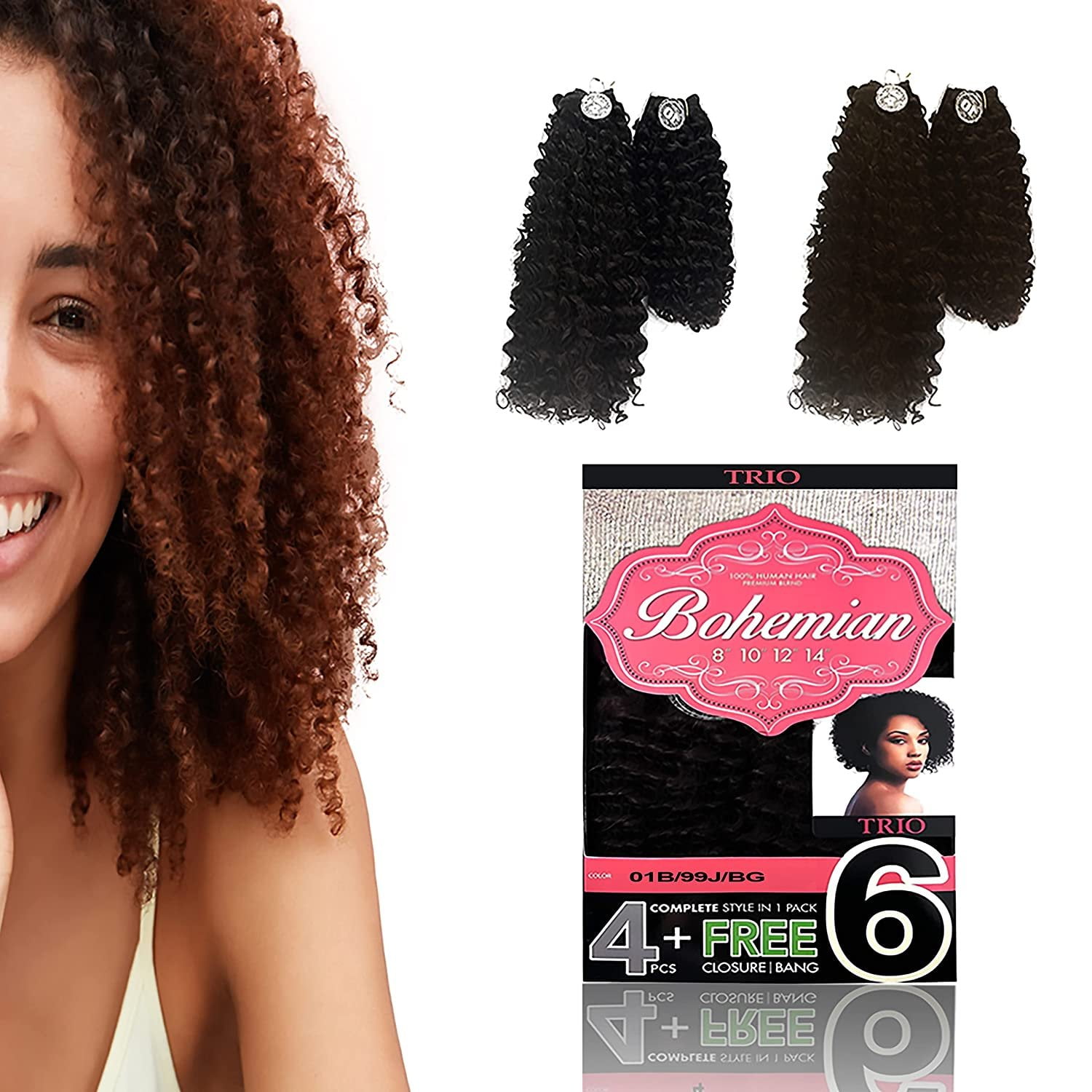 Trio Hair Extensions Real Human Hair, Extension Clips, Ponytail ...