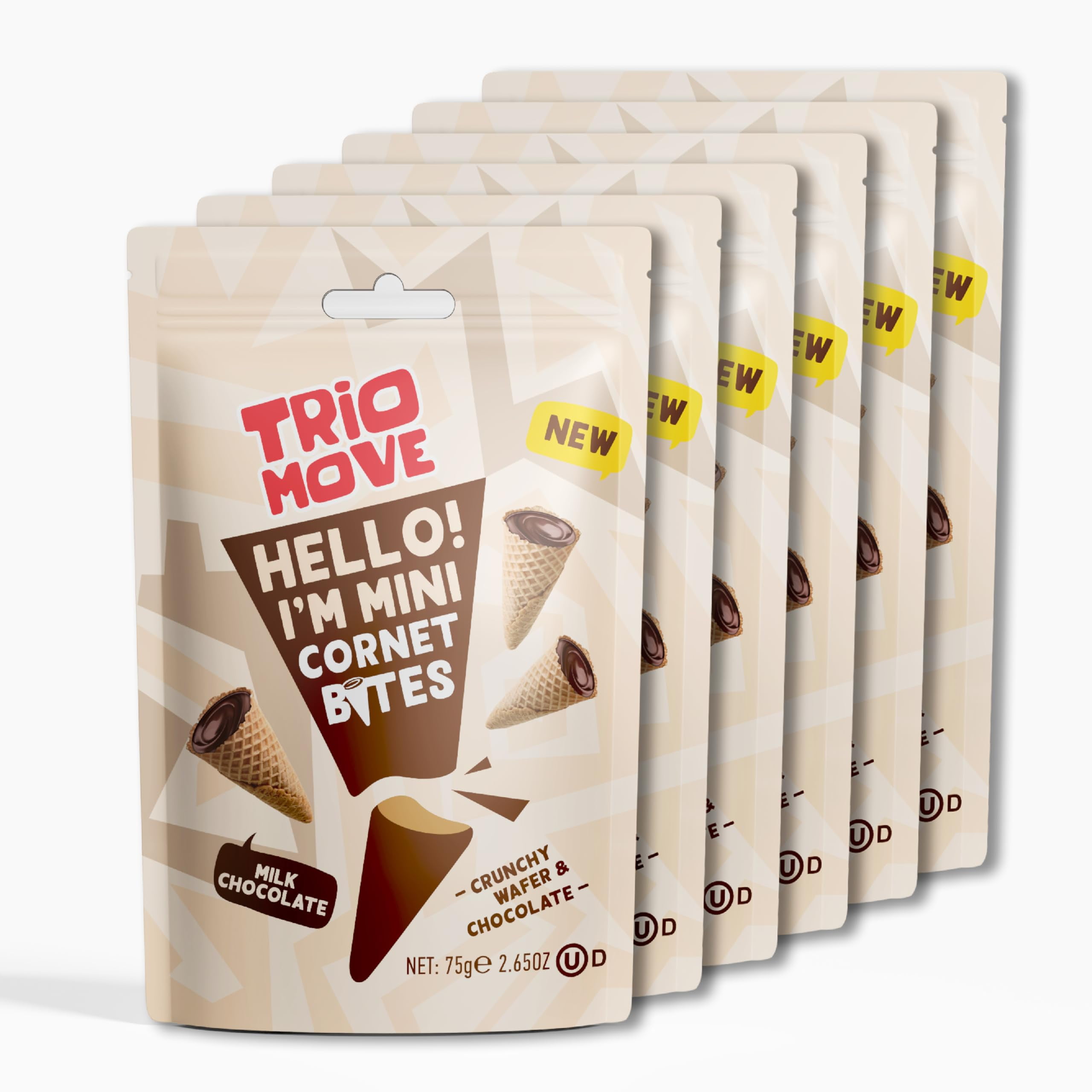 Trio Move Mini Cornet OIF8 Bites - Delicious Bite-Sized Crunchy Wafer ...