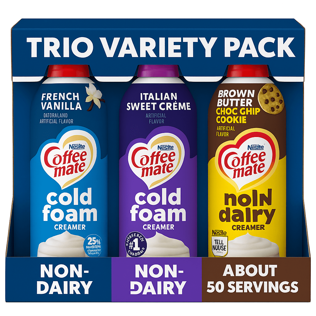 Trio Pack Coffee mate Non Dairy Butter Brown Chocolate Chip, French ...