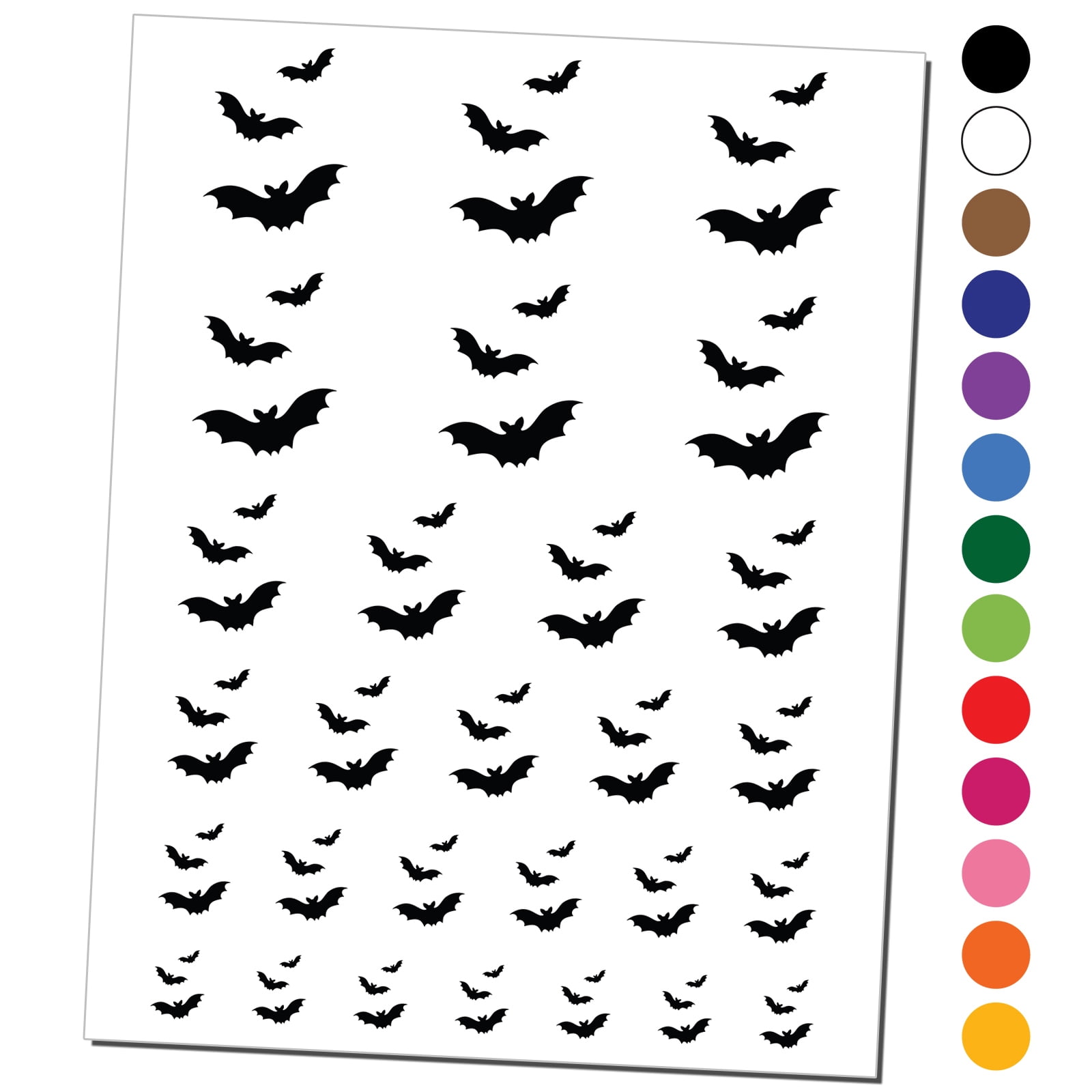 Trio of Bats Flying Halloween Water Resistant Temporary Tattoo Set Fake ...