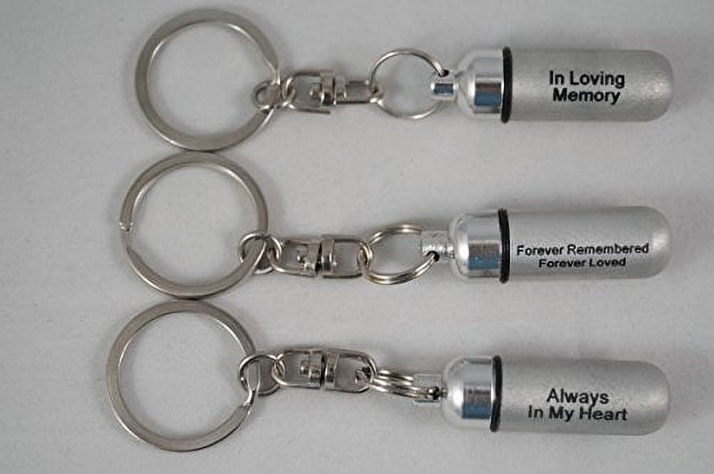 Trio of Engraved Brushed Silver Cremation Urn Keepsakes - on Swivel ...