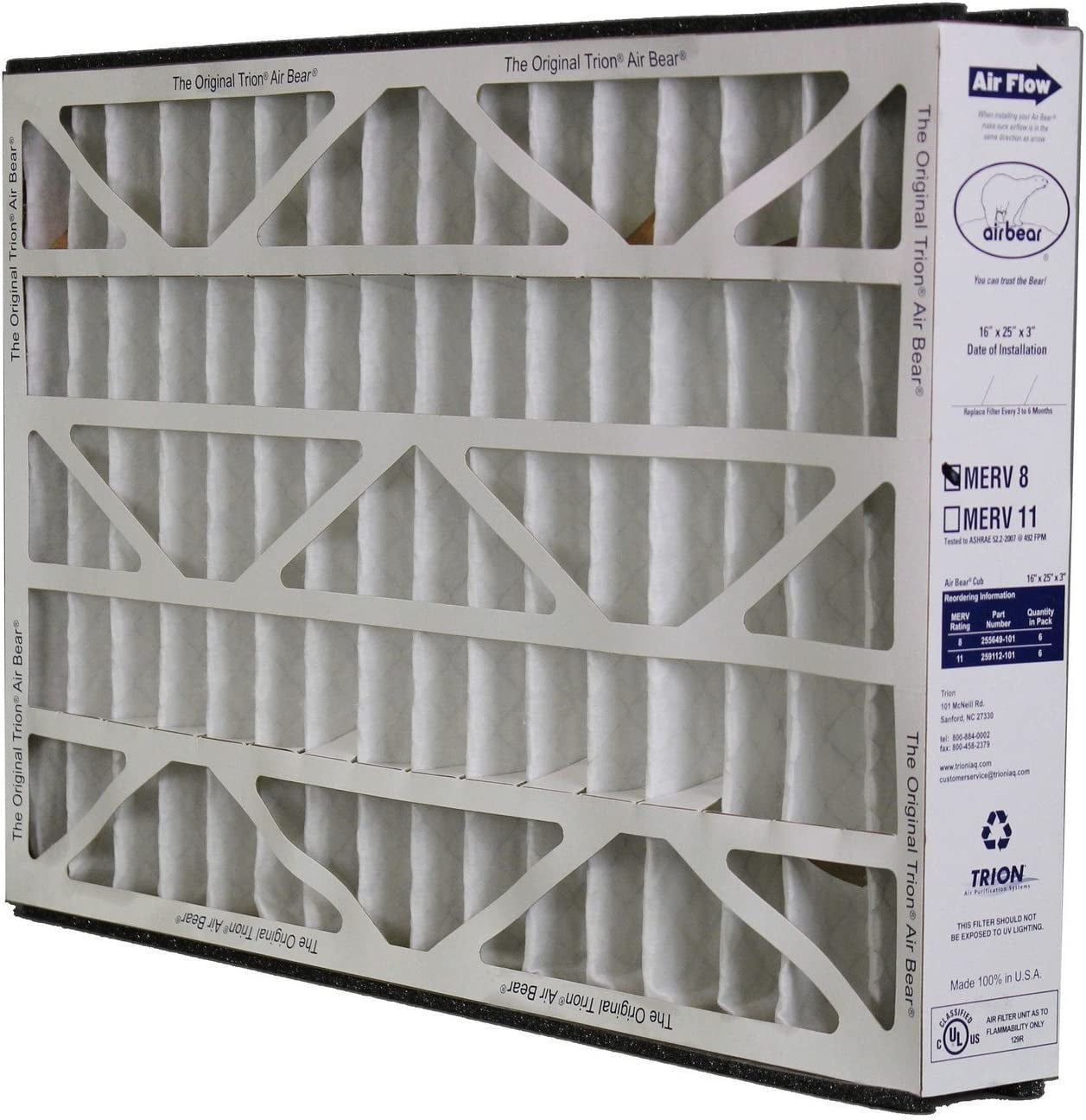 Trion 255649-101 Air Purifier Filter, 16" x 25" x 3", Bear Series ...