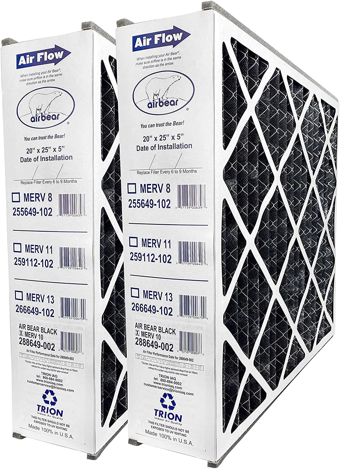 Trion Air Bear 288649-202 (2-Pack) - 20" x 25" x 5" Air Filter with ...