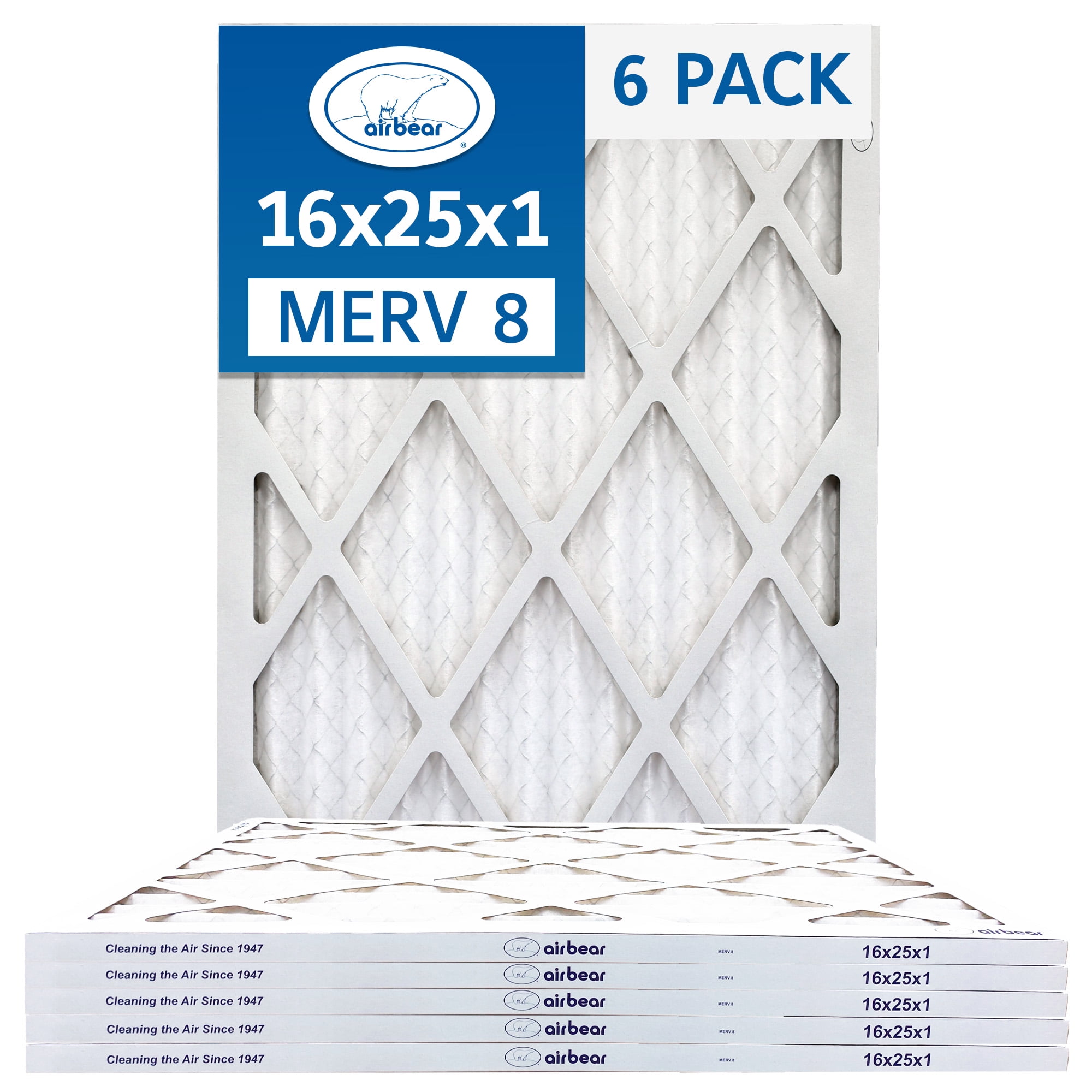 Trion Air Bear T08-16251-6P - 16" x 25" x 1" Pleated Air Filter (6-Pack ...