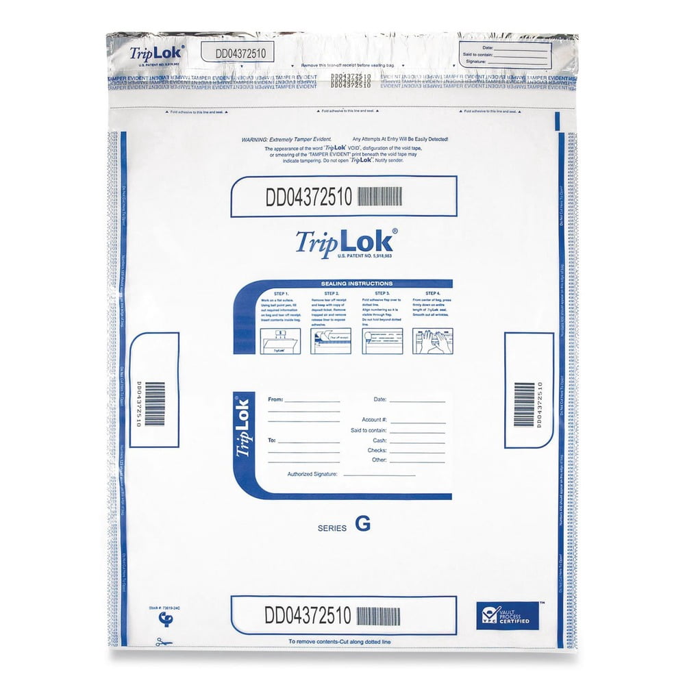 TripLOK 585056 19 in. x 23 in. Plastic Deposit Bag - Clear (250/Carton ...