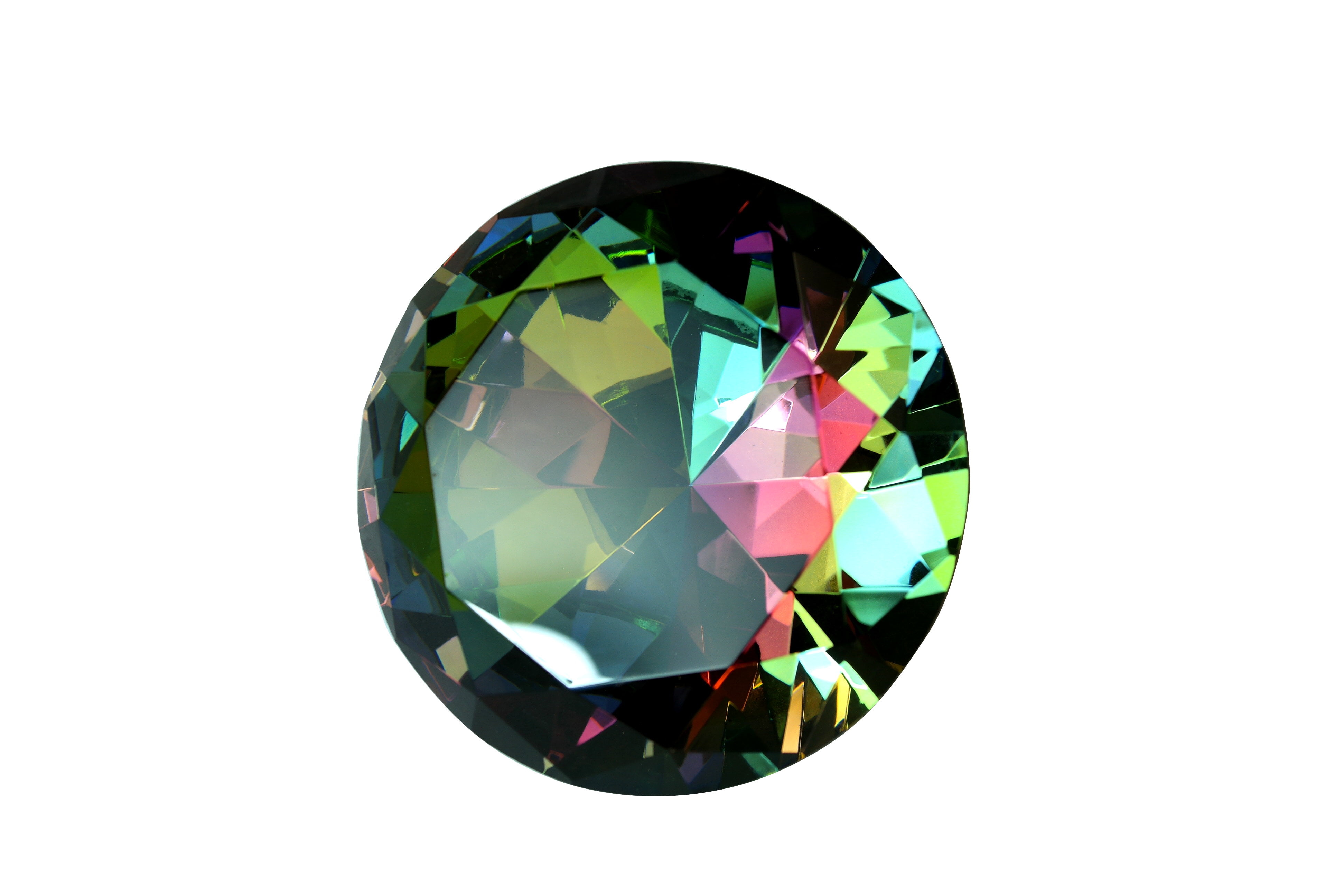 Tripact 100 mm Dark Rainbow Diamond Shaped Jewel Crystal Paperweight ...