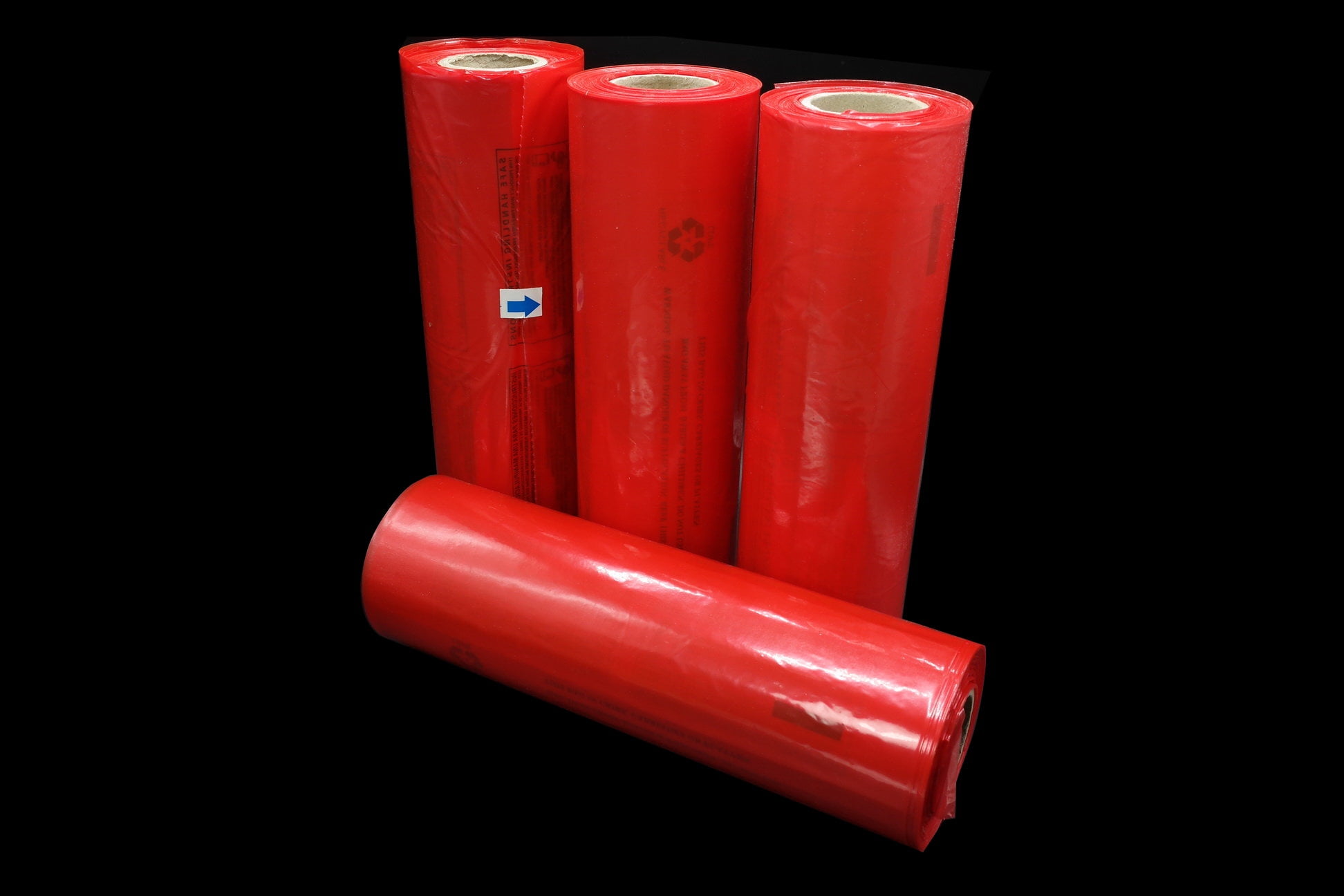Tripact 11" x 19" LDPE RED Plastic Flat Open Poly Bag Roll 1.25 mil - 4 ...