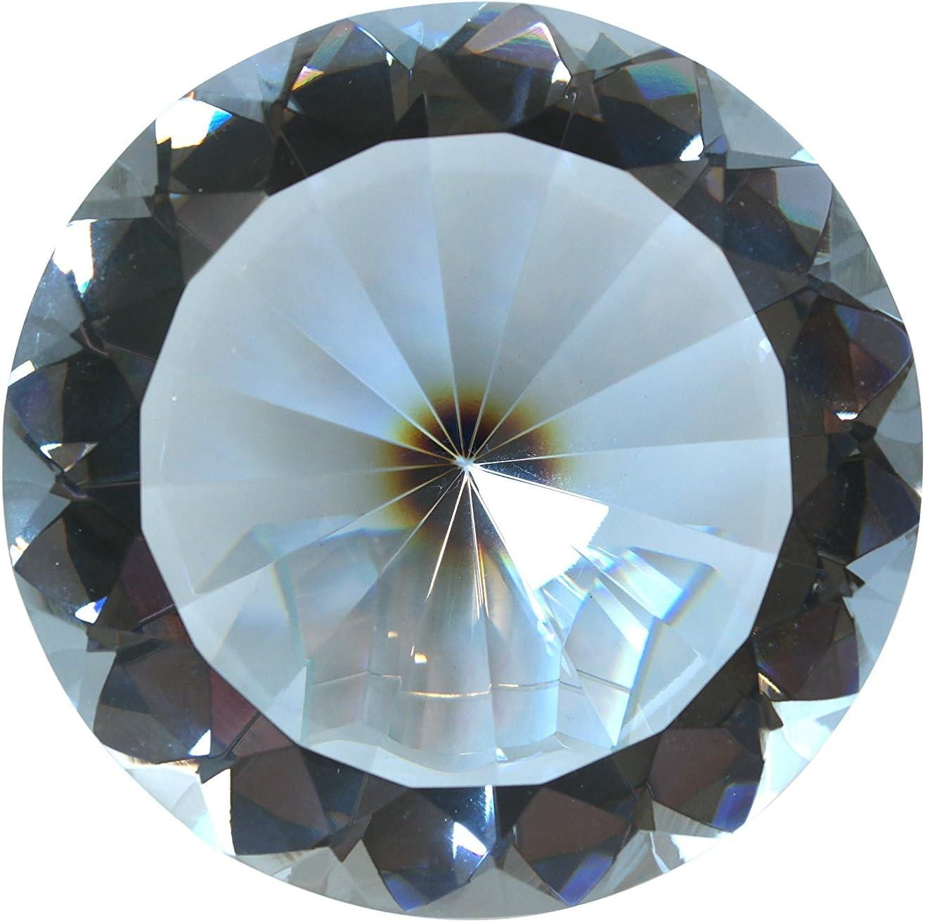 Tripact Crystal Glass Diamond Shaped Paperweight for Home Décor and ...
