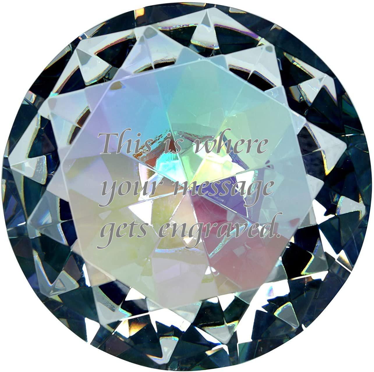 Tripact Crystal Glass Diamond Shaped Paperweight for Home Décor and ...