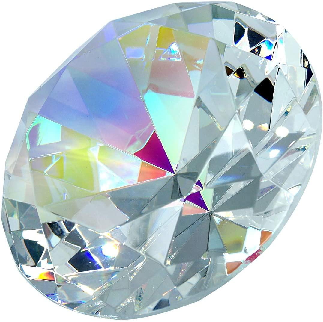 Tripact Crystal Glass Diamond Shaped Paperweight for Home Décor and ...