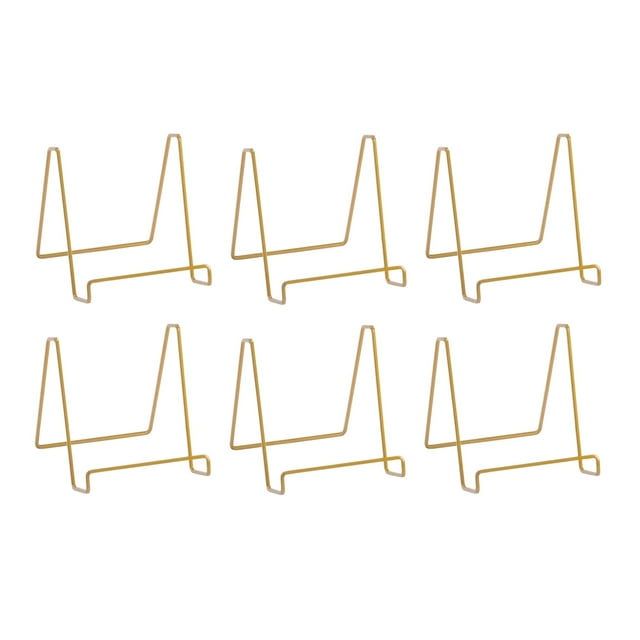 Tripar 6" Gold Painted Square Wire Display Stand for Plates, Artwork ...