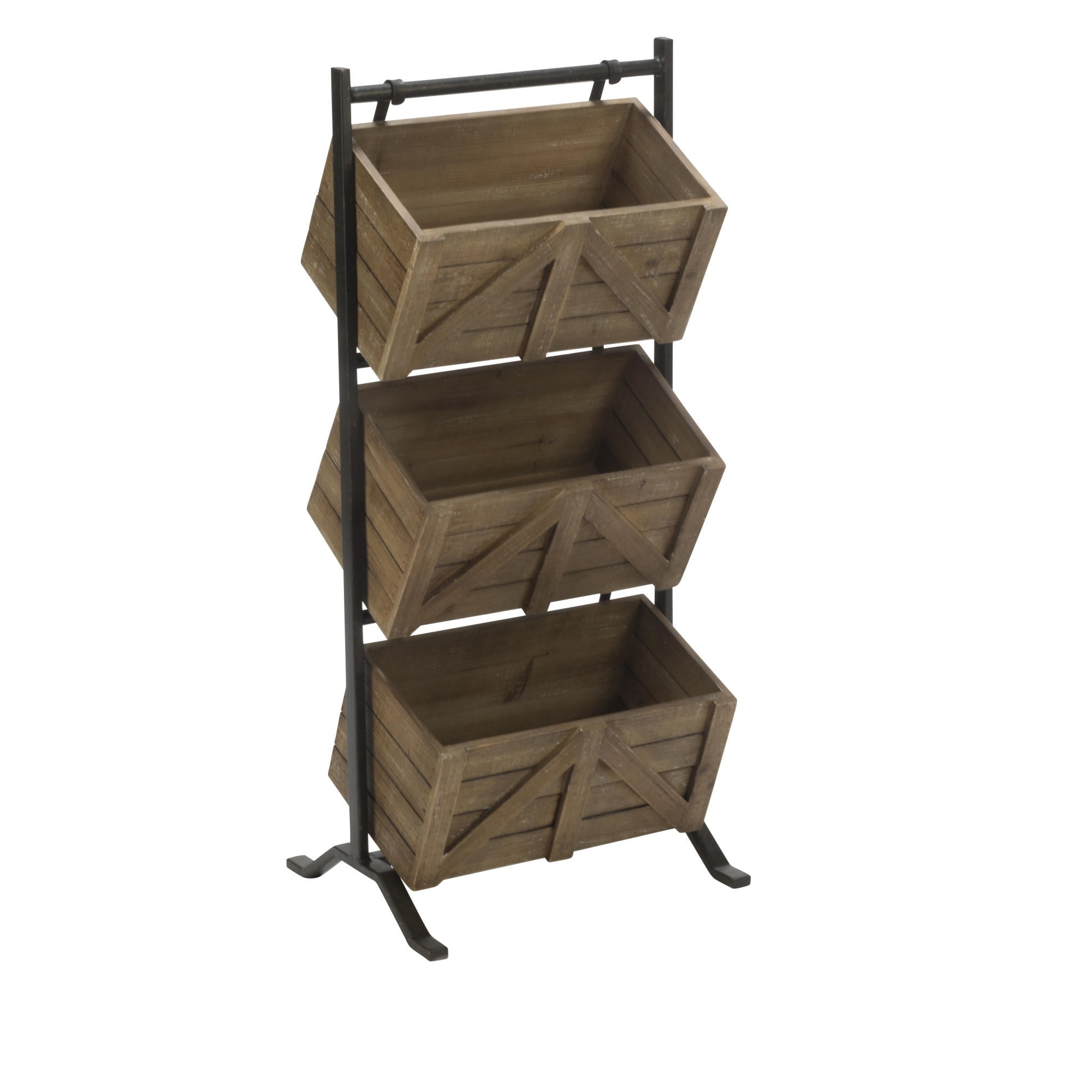 Tripar International 35.5" Brown and Black Three Tier Display Stand ...