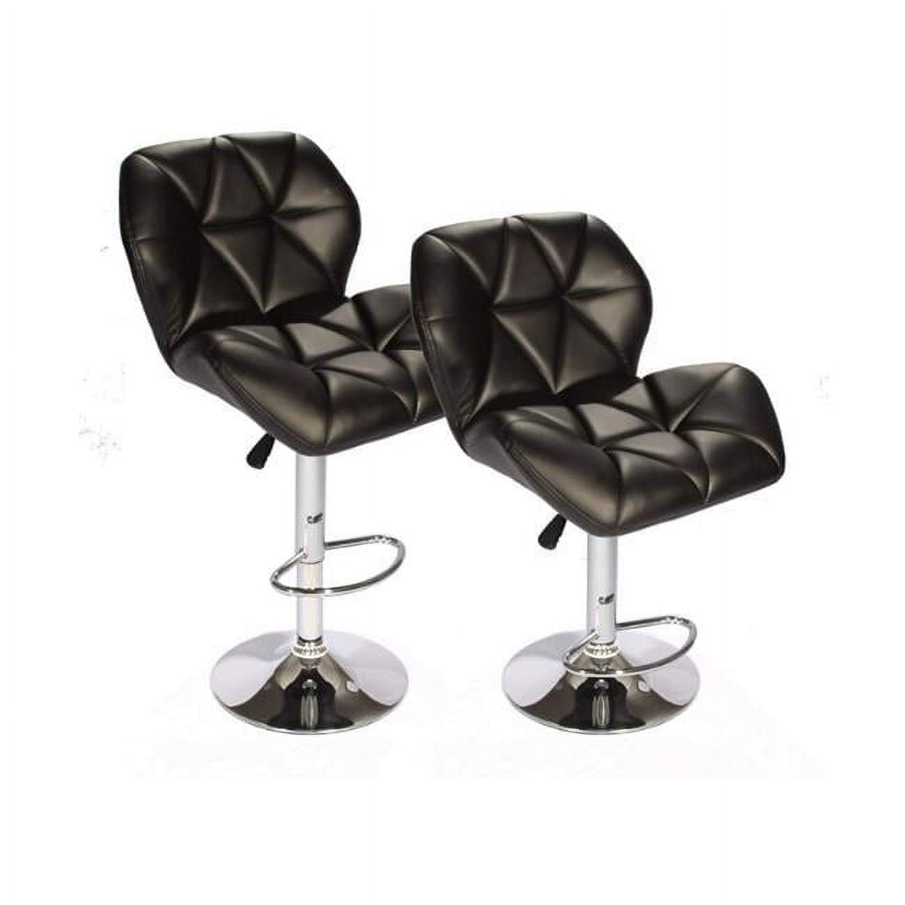Tripatch Modern PU Height Adjustable Dining Bar Stool, Black - Set of 2 ...