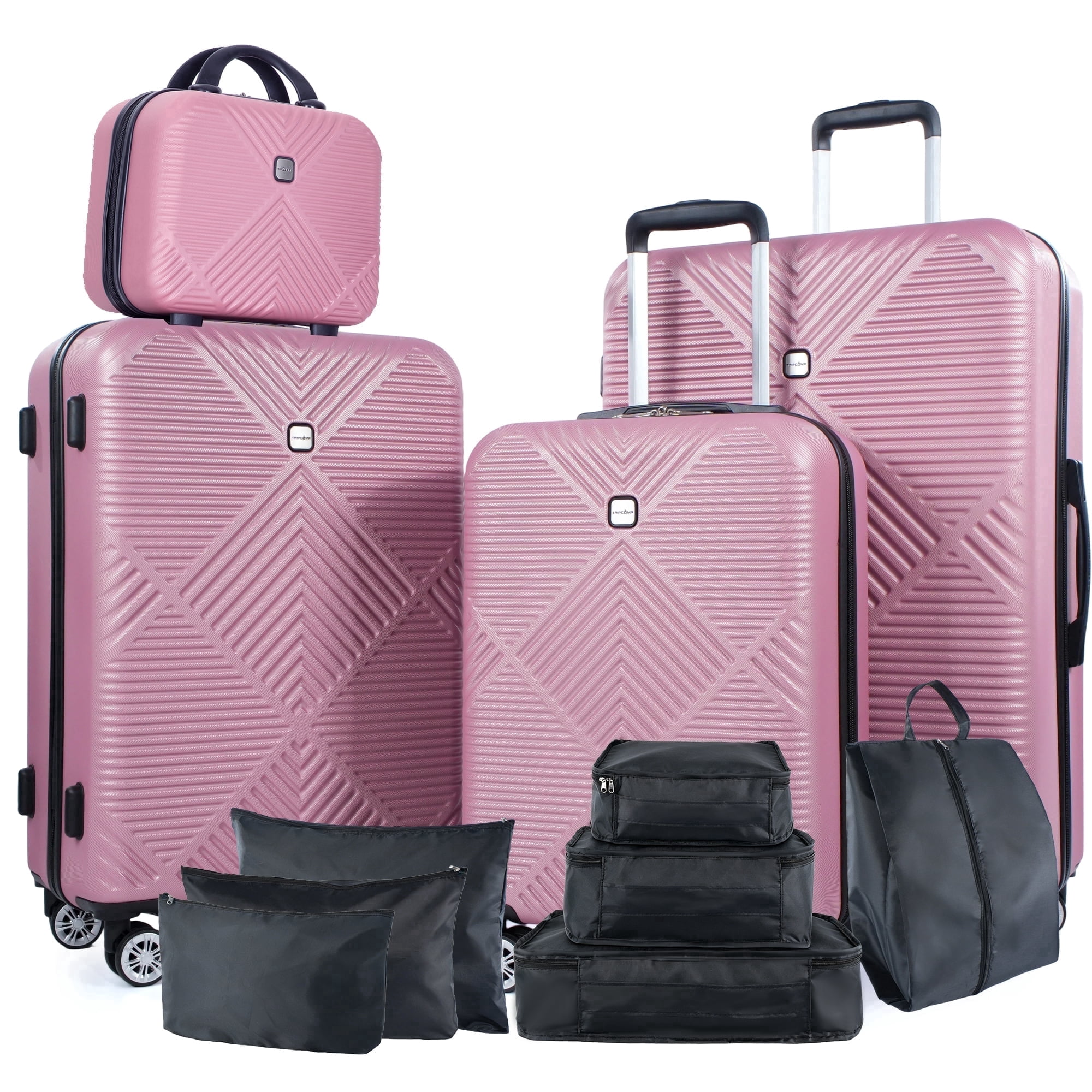 Tripcomp 11 Piece Hardshell Luggage Set, 20/24/28 Inch Carry On Spinner ...