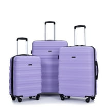 3-Piece Hard Shell Expandable Luggage Sets, ABS Spinner Suitcase with ...