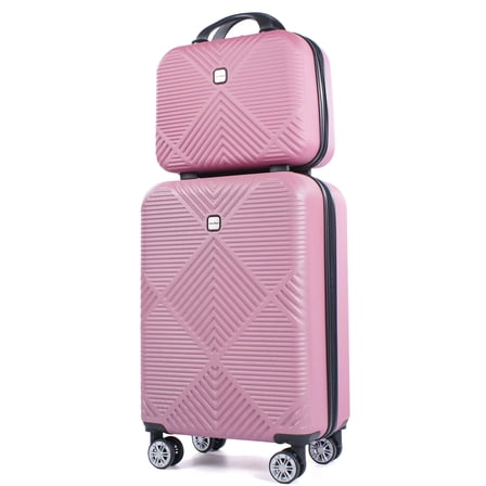 ROMTOUR 20" 3-Piece Hard Shell Suitcase Set, Cream - Walmart.com