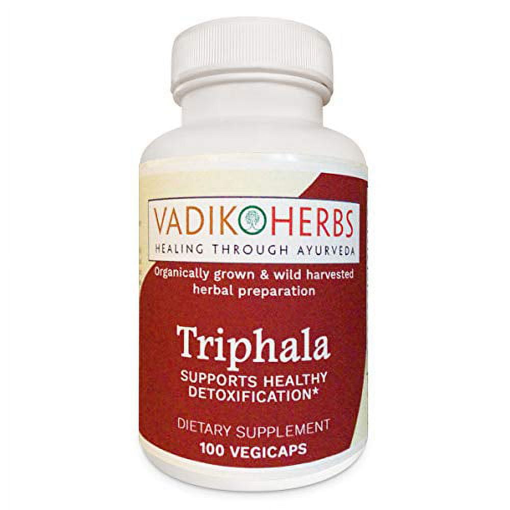 Triphala (Trifala) Powder Organic 100 Veg Capsules by Vadik Herbs | 100 ...
