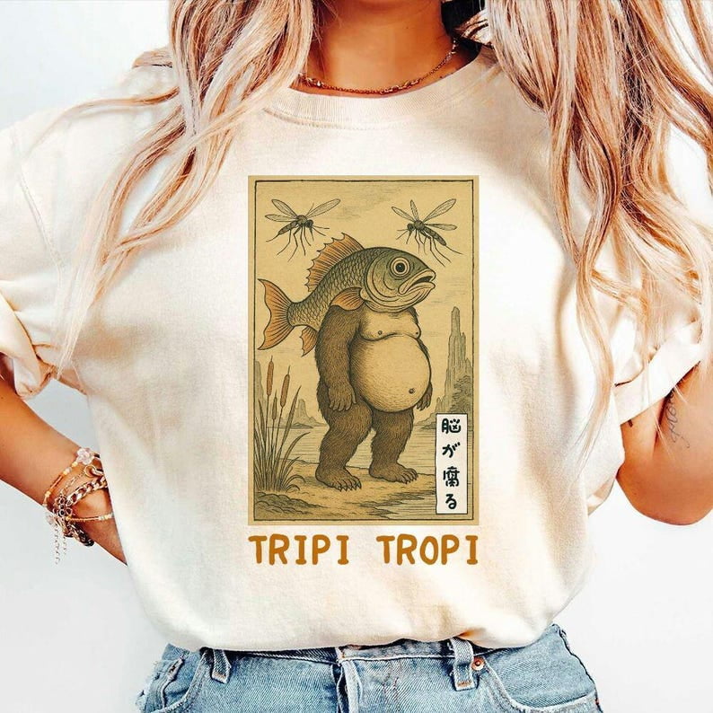 Tripi Tropi Brainrot T-Shirt, Funny Japanese Ukiyo-E Meme Italian ...