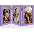 Triple 4x6 Picture Frame Vertical, Engineered Wood Trifold Photo Frame ...