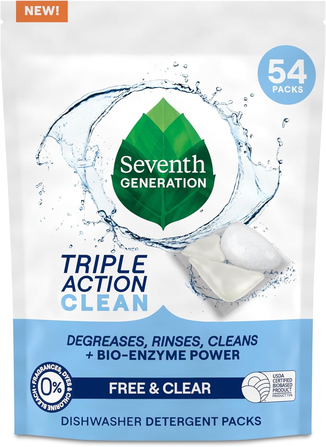 Triple Action Clean Automatic Dishwasher Detergent Packs with Bio ...