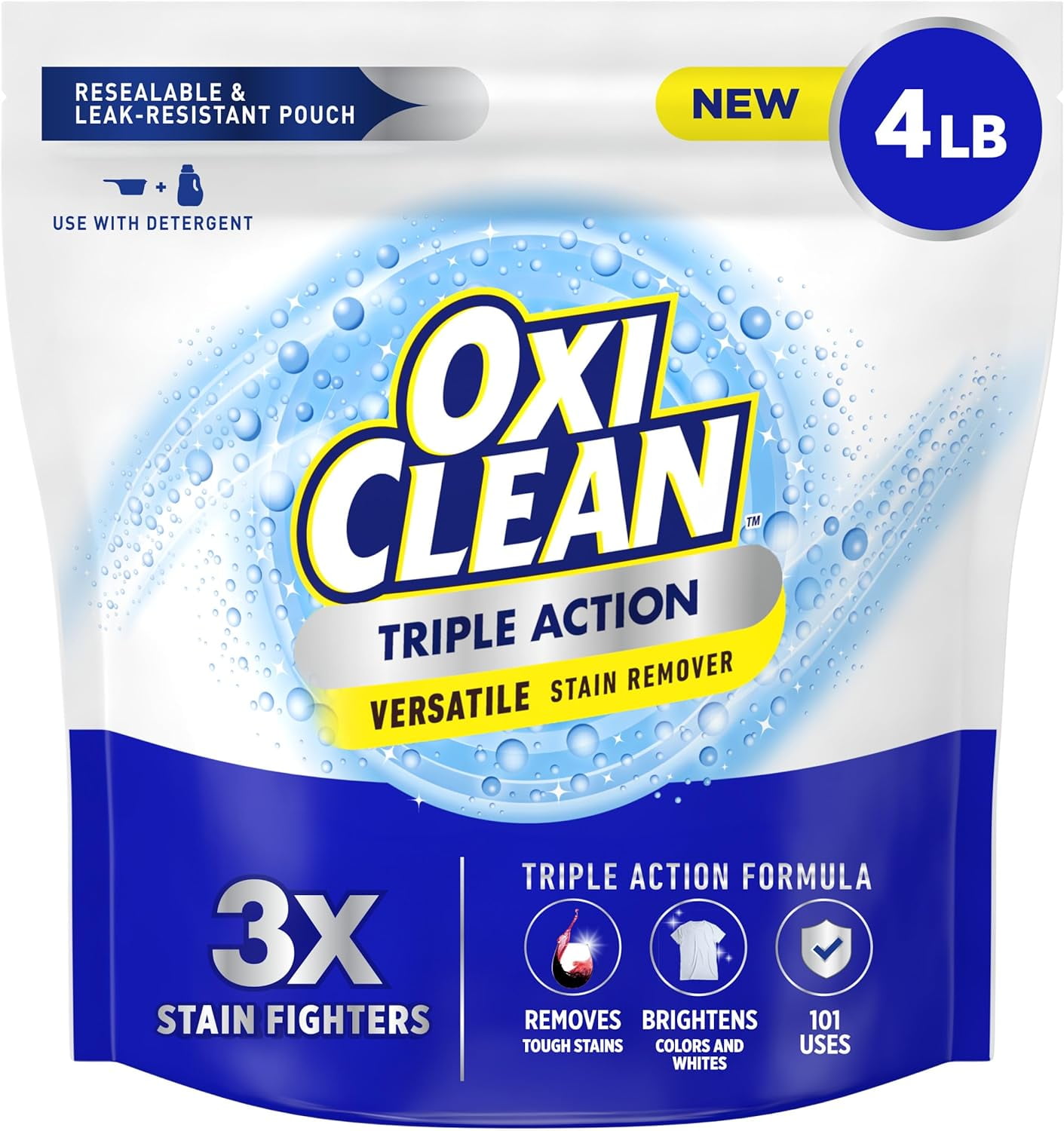 Triple Action Versatile Stain Remover Powder, Use with Detergent ...