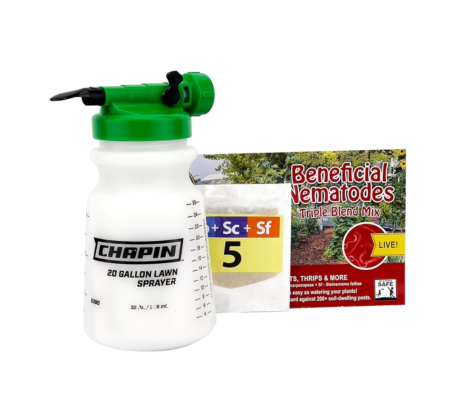Triple Blend Beneficial Nematodes (HB+SC+SF) with Hose-End Sprayer G390 ...