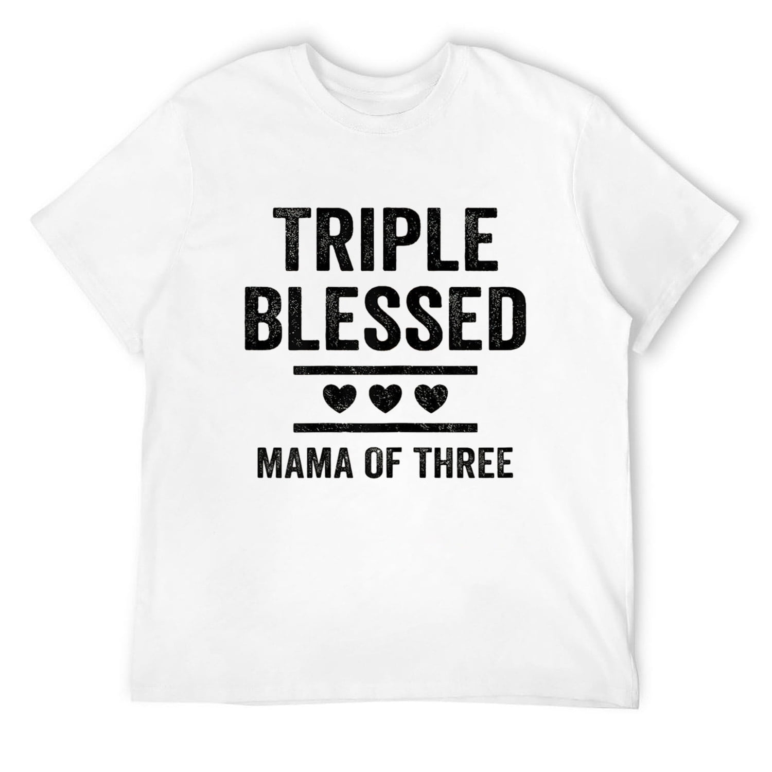 Triple Blessed Mama Of Three Boys Girls Kids Blessed Mom T-Shirt White ...