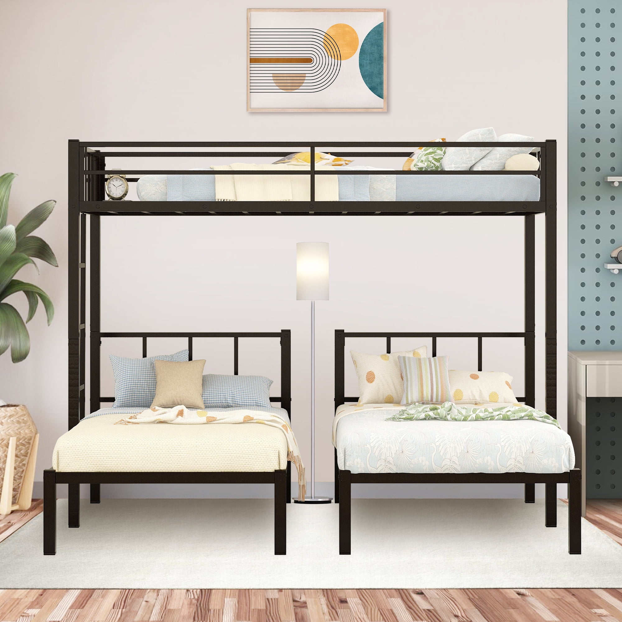 Triple Bunk Bed, Twin over Twin with Ladder, Shelf & Philippines | Ubuy