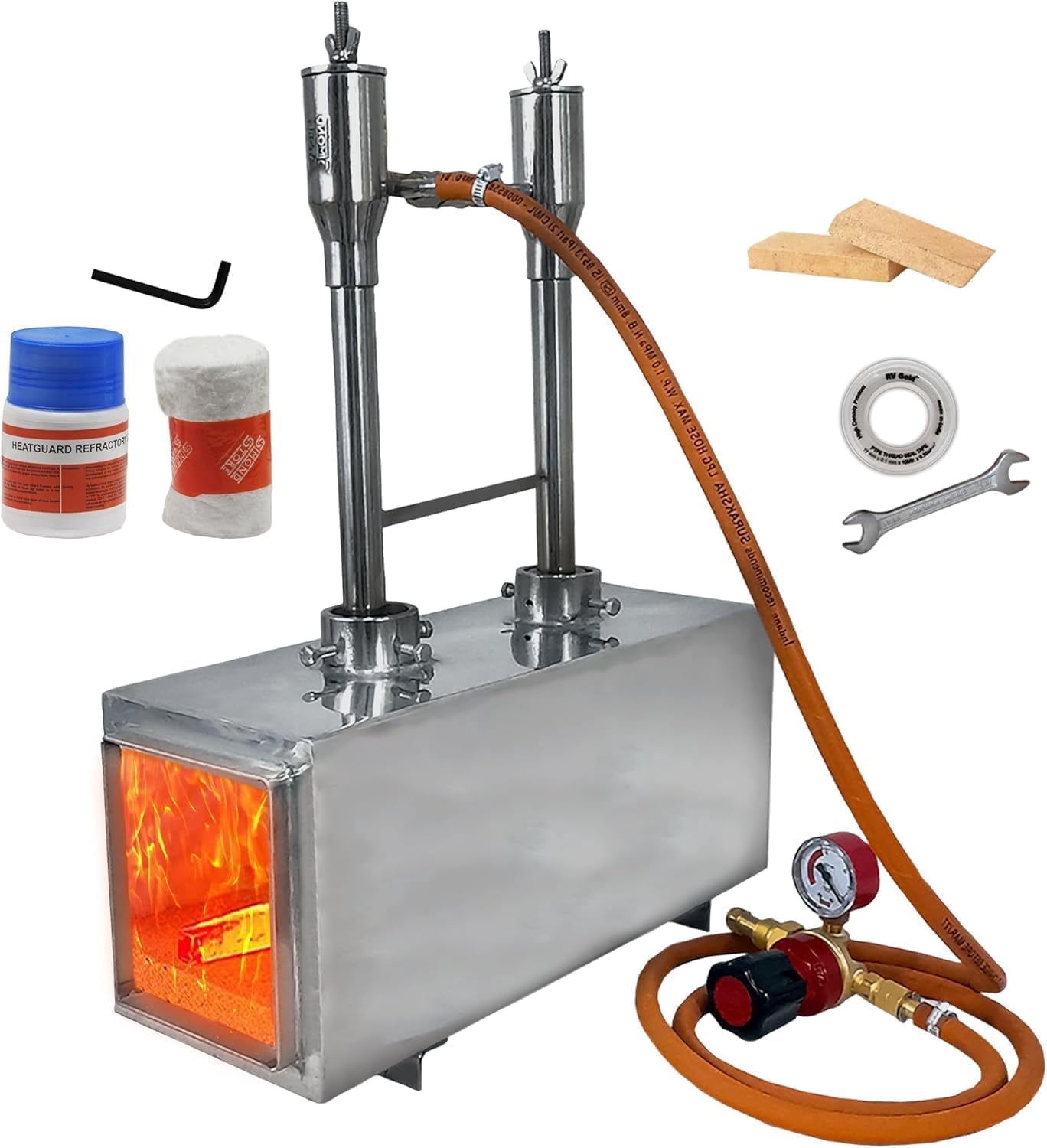 Blacksmithing Forge Two Burner, 2600F Rated, Propane Gas Forge for ...
