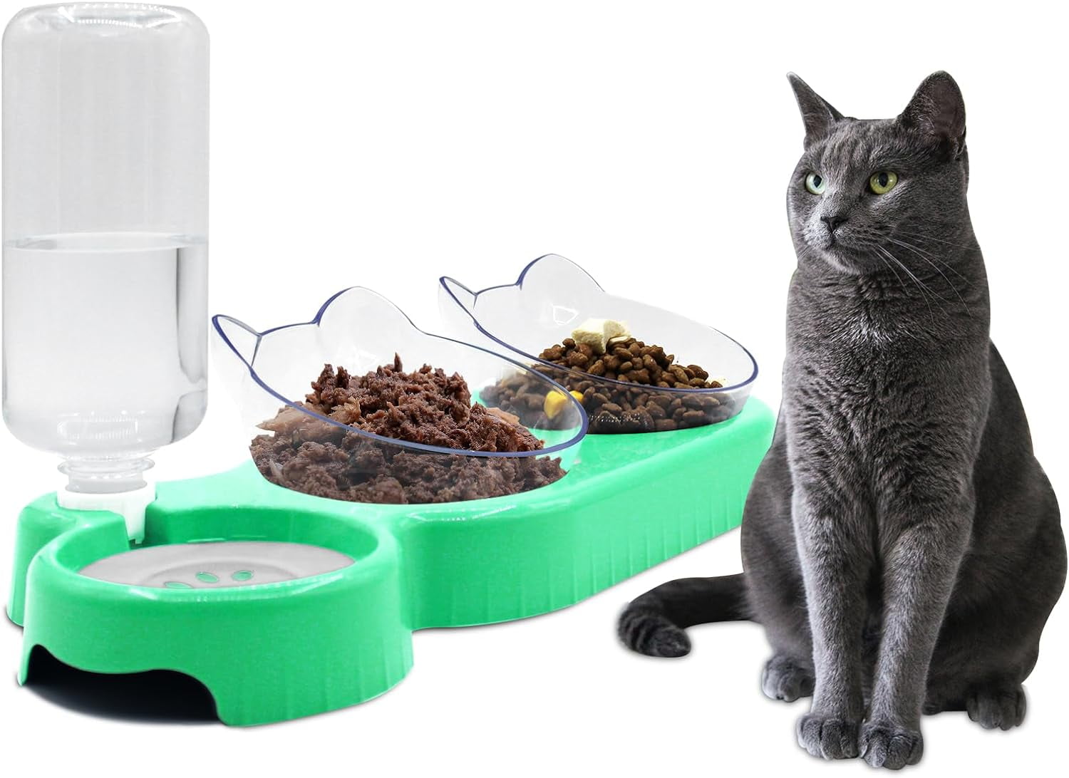 Triple Cat Bowls - 15 Tilt 3-in-1 Water Feeder Bowls with Automatic ...