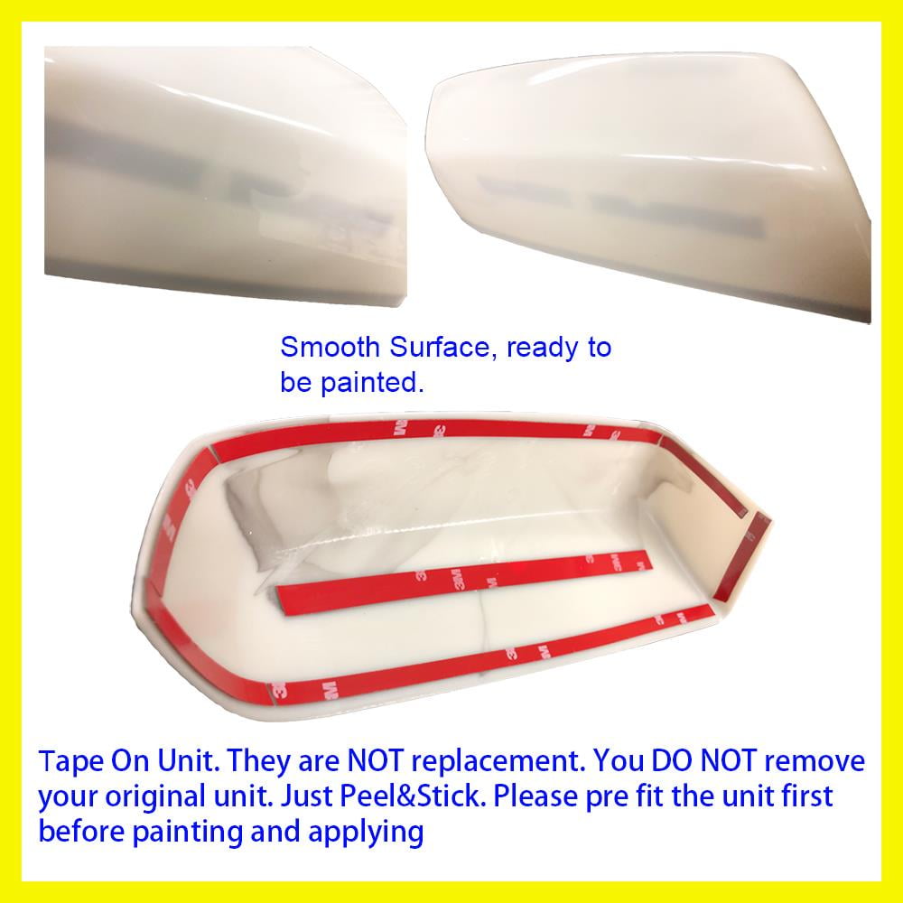 Triple Chrome Plated Plastic 2pcs TOP HALF ONLY Side Door Mirror Tape ...